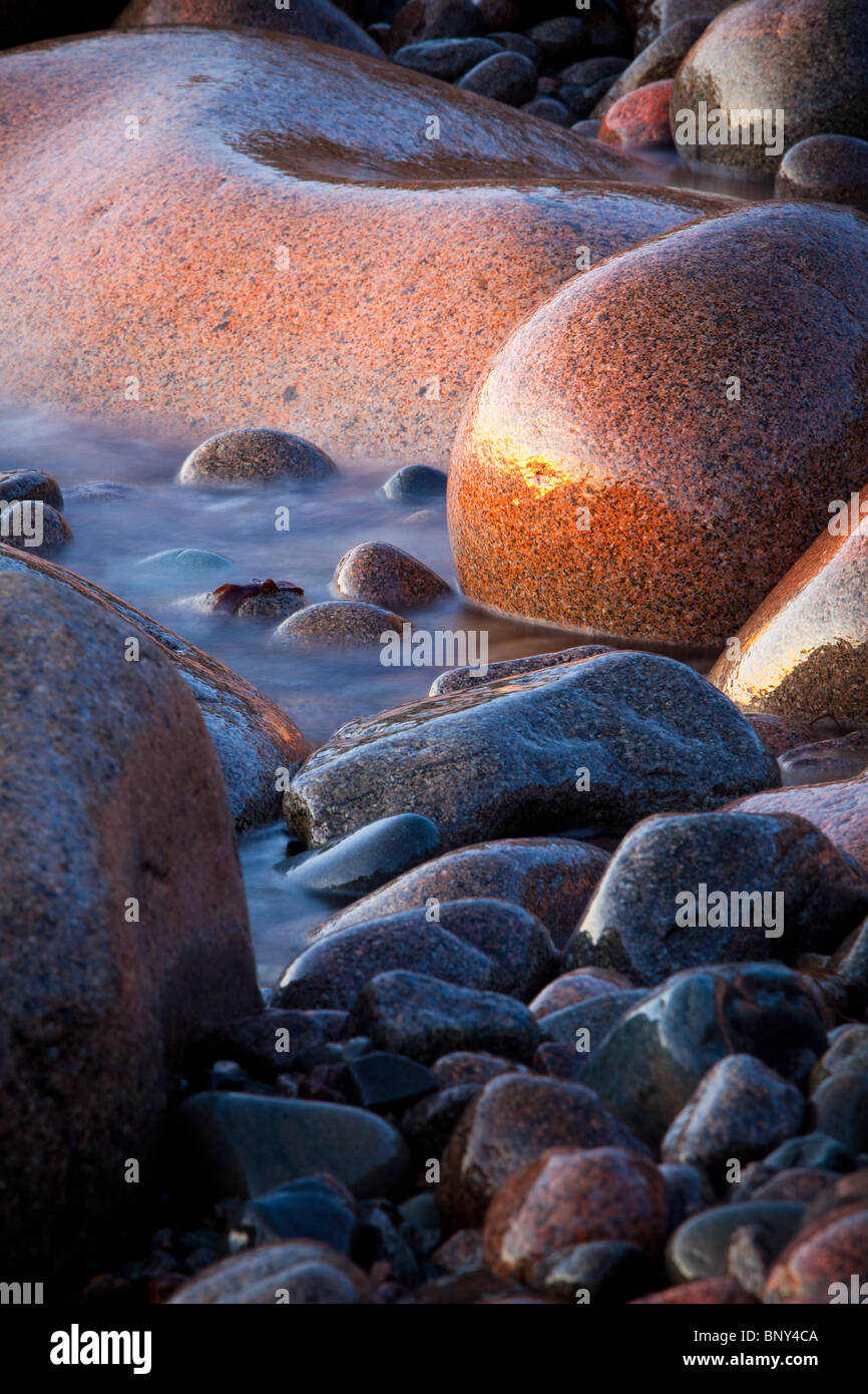 Smooth Boulders at Dawn, Otter Cliff, Acadia National Park, Maine, USA ...