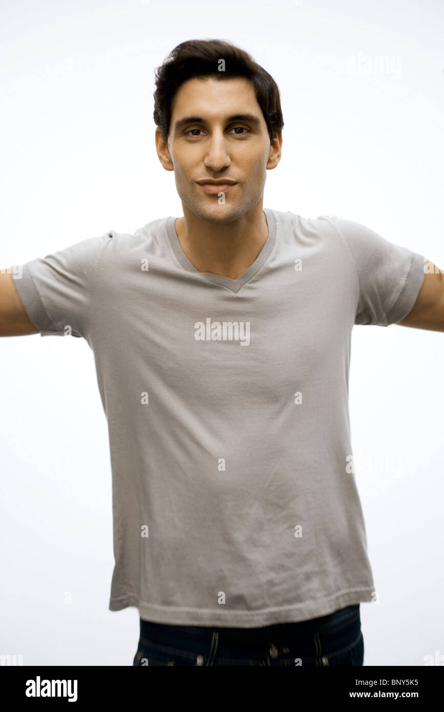 Portrait young man arms out hi-res stock photography and images - Alamy