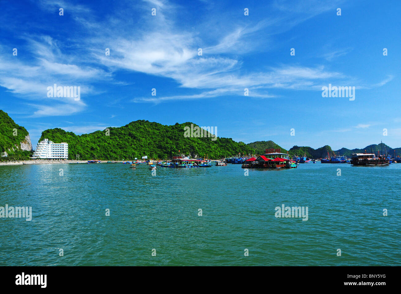 Cat Ba Town seafront, Cat Ba Island, Vietnam Stock Photo - Alamy