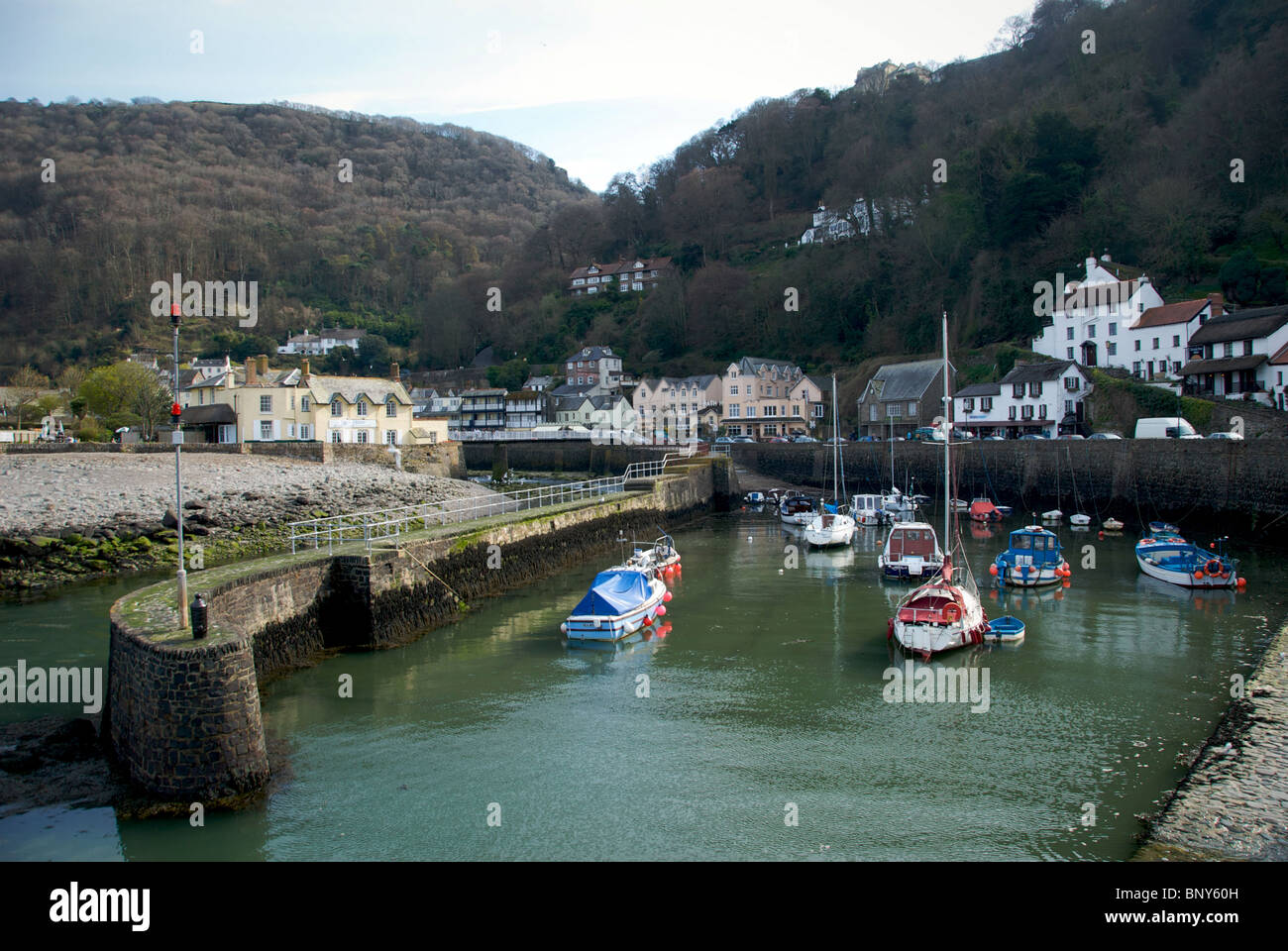 Lynmouth Devon UK Harbor Harbour Quay River Lyn Stock Photo - Alamy