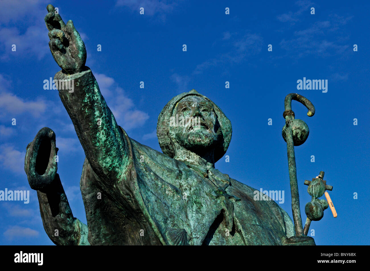 Spain, St. James Way: Pilgrims monument at Monte do Gozo in Santiago de ...