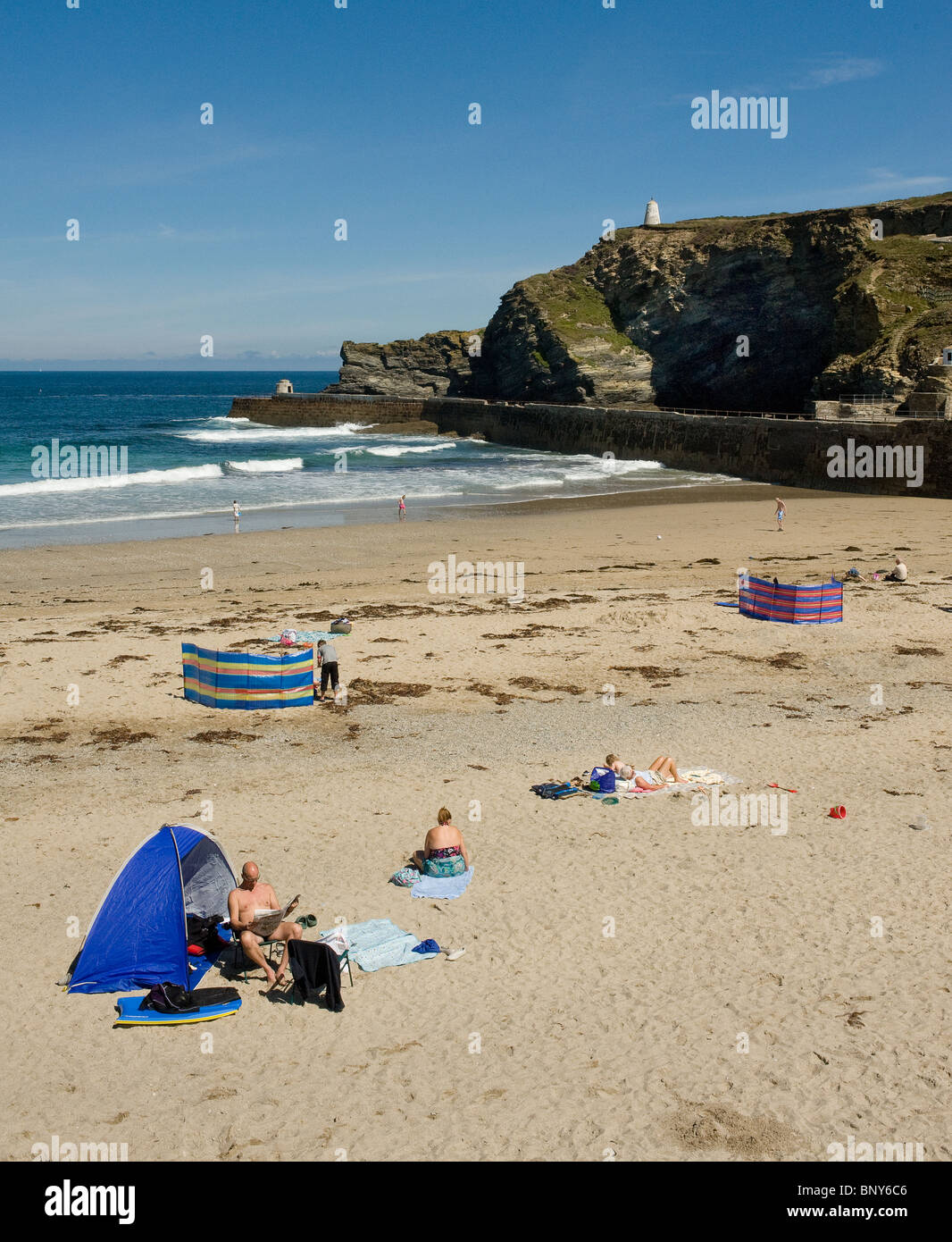 Portreath Beach in Cornwall. Photo by Gordon Scammell Stock Photo - Alamy