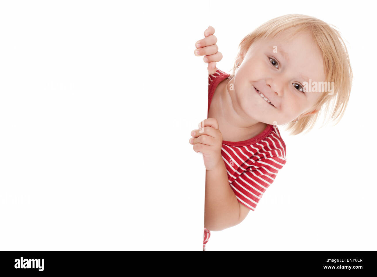little child behind white board Stock Photo - Alamy