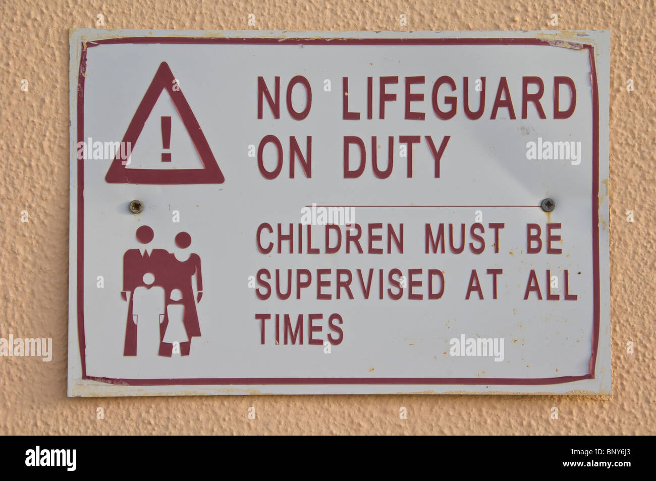 NO LIFEGUARD ON DUTY CHILDREN MUST BE SUPERVISED AT ALL TIMES poolside ...