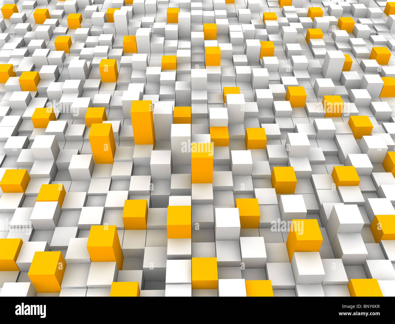 Abstract orange and white blocks background. 3d rendered illustration ...
