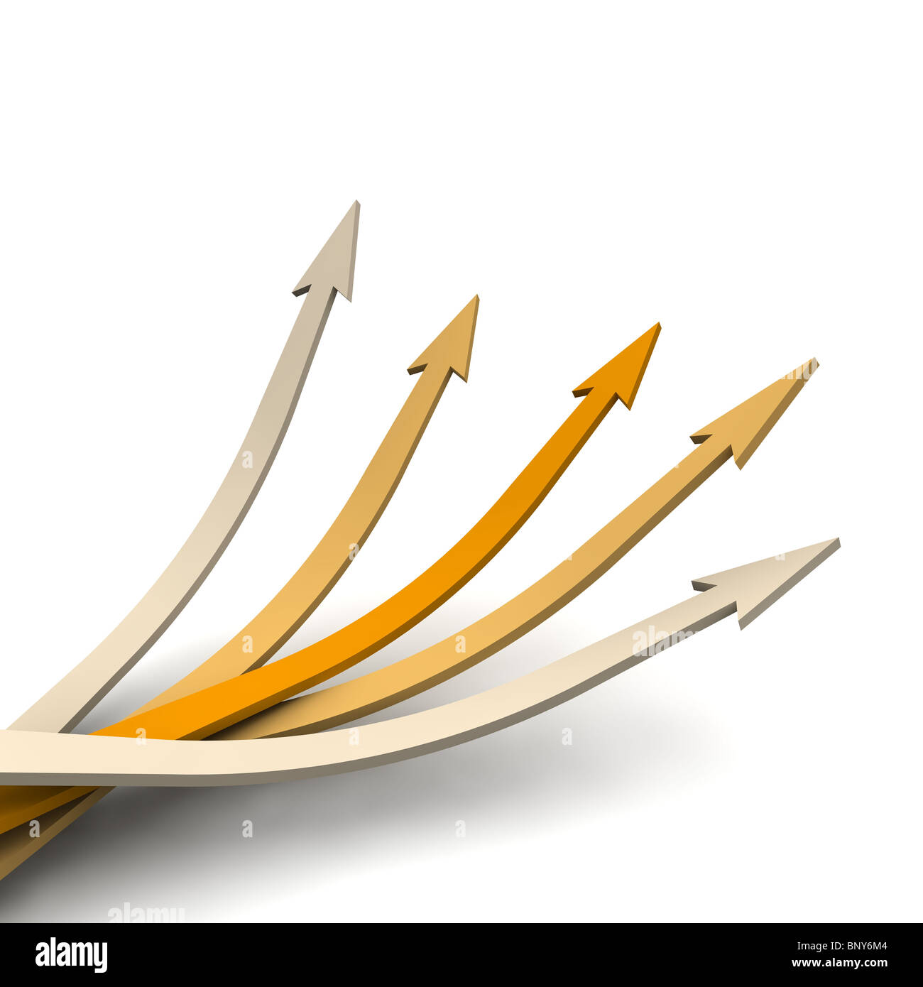 Orange arrows with up direction. 3d rendered illustration Stock Photo ...