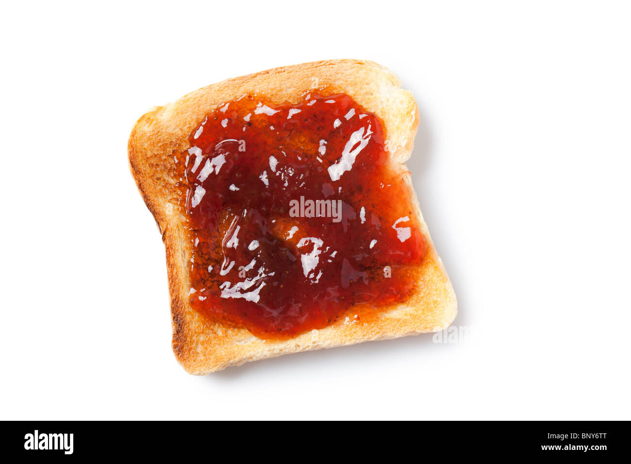 toast with jam on white background Stock Photo - Alamy