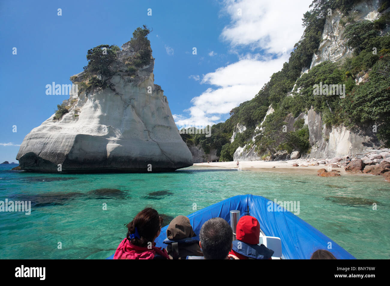 Tour Boat, Cathedral Cove, Coromandel Peninsula, North Island, New ...