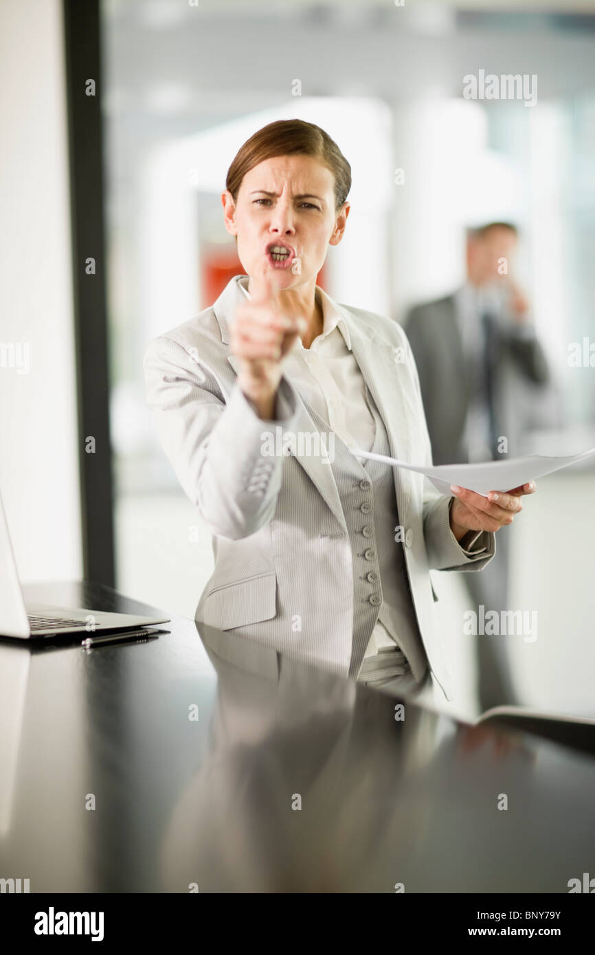 Angry business woman Stock Photo - Alamy