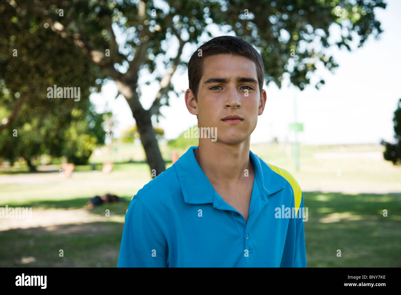 Young soccer player, portrait Stock Photo - Alamy