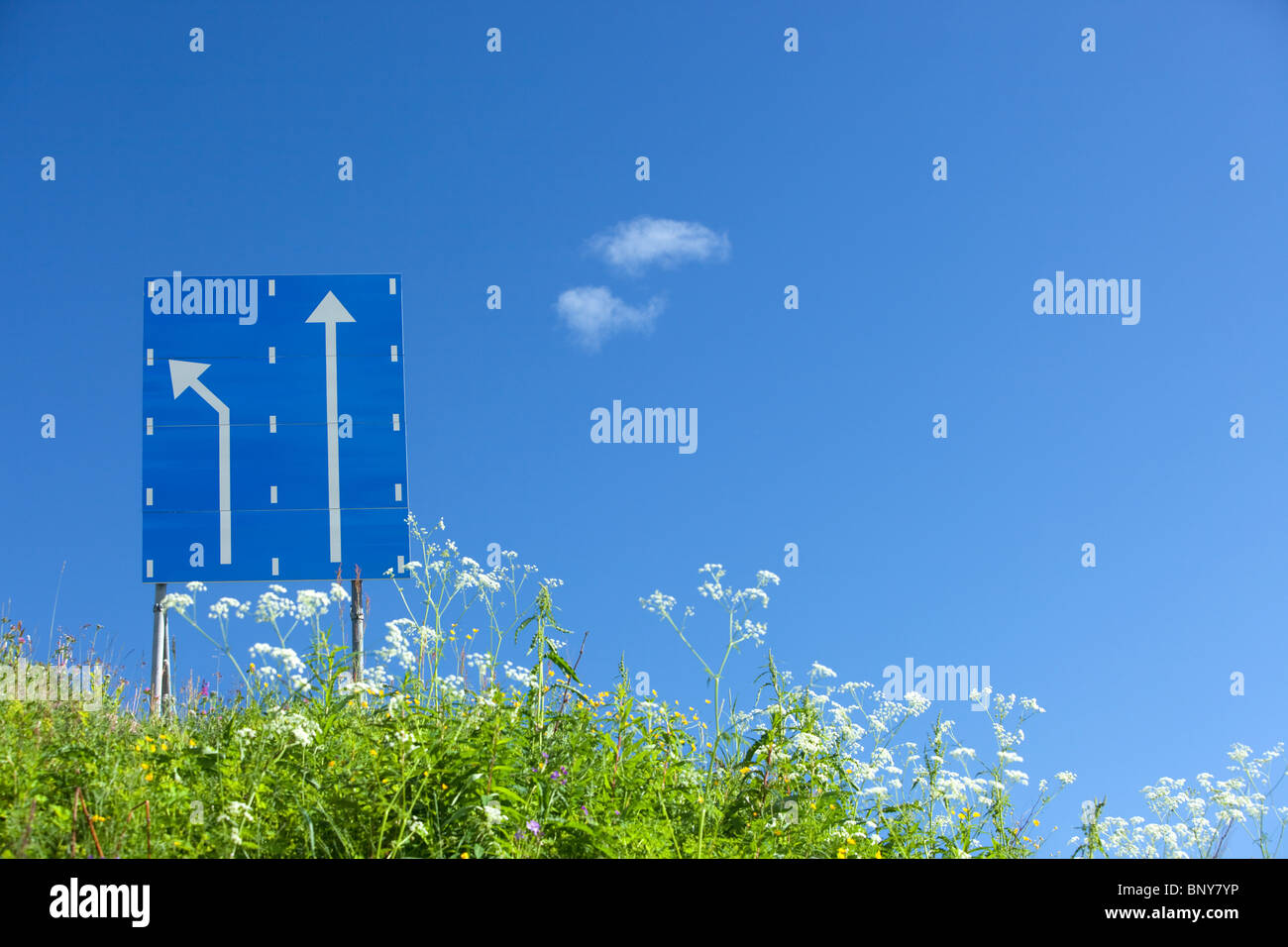 Road traffic sign two arrows hi-res stock photography and images - Alamy