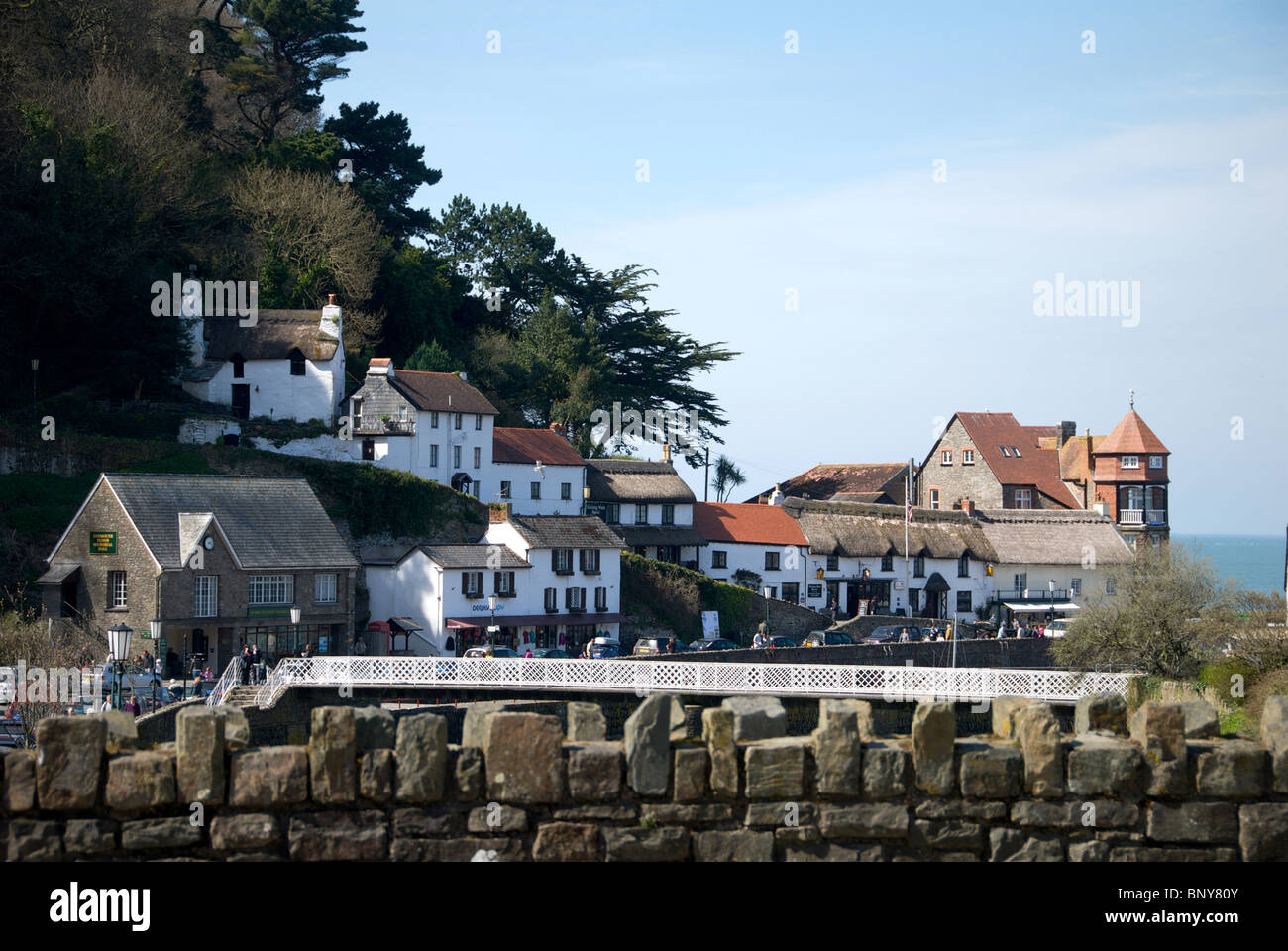 Lynmouth Devon UK Harbor Harbour Bridge Stock Photo - Alamy