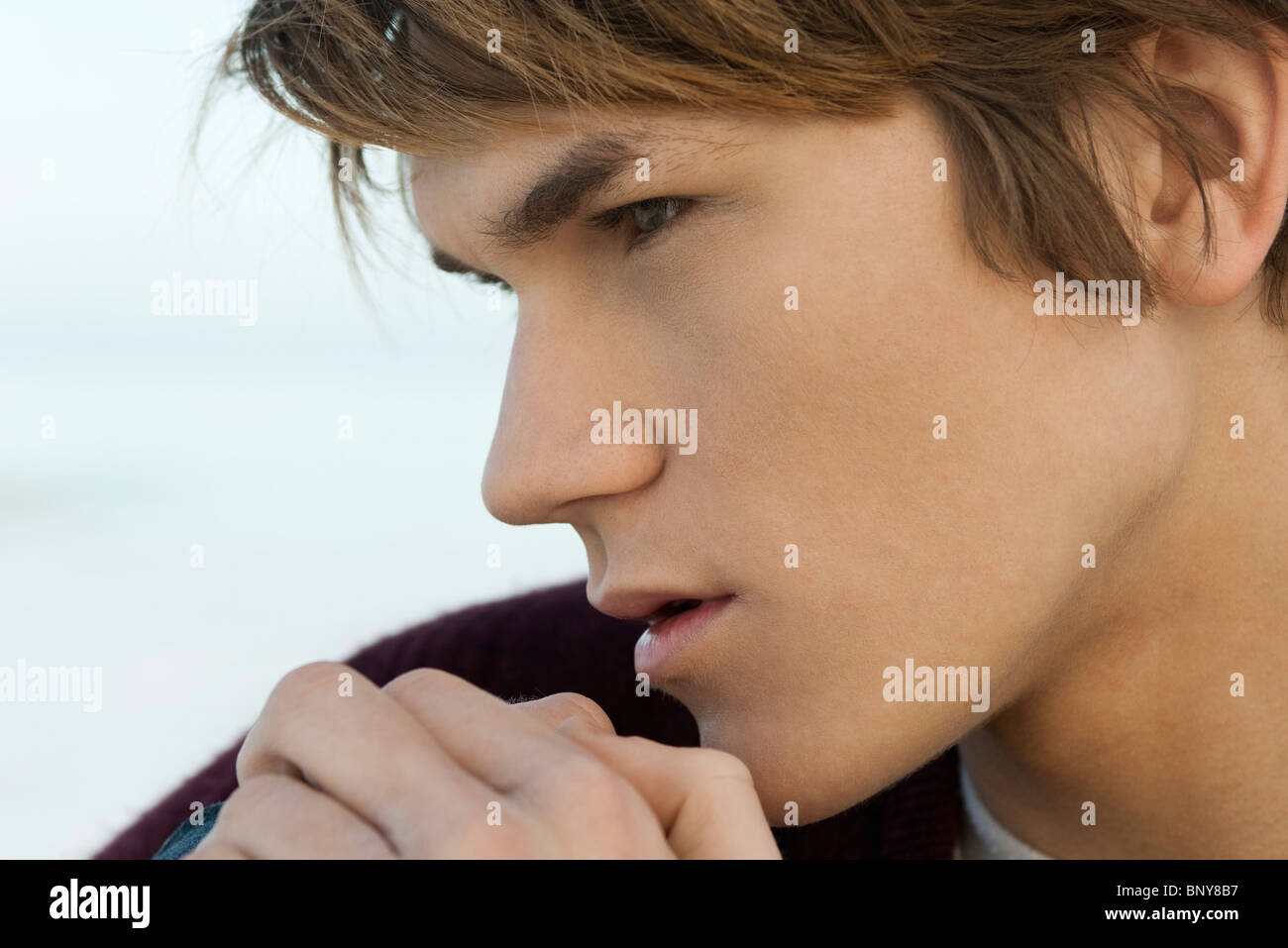 Young man, profile Stock Photo - Alamy