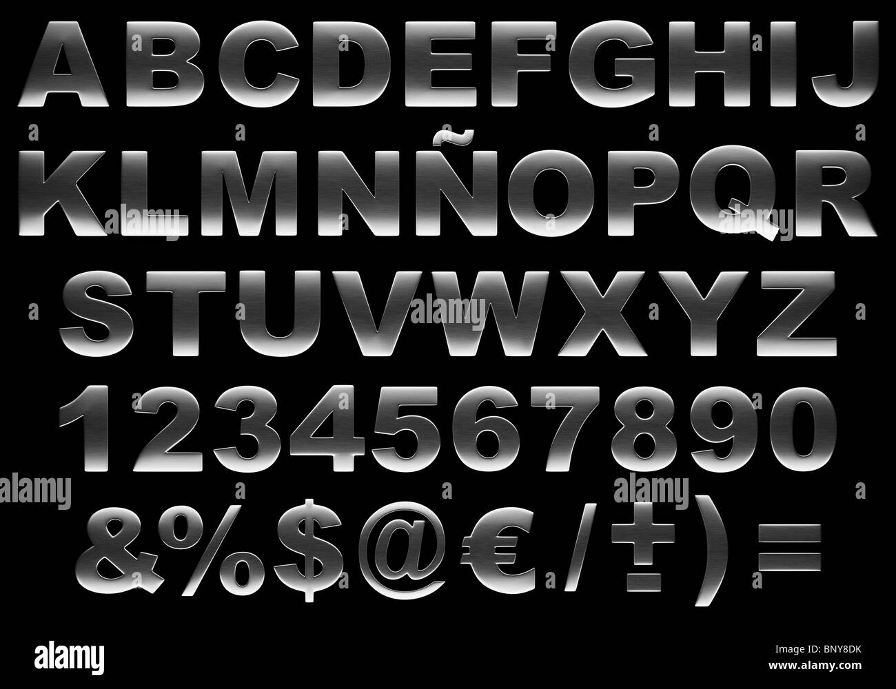 Alphabet 3d letters made of highly detailed brushed steel texture IMAGE ...