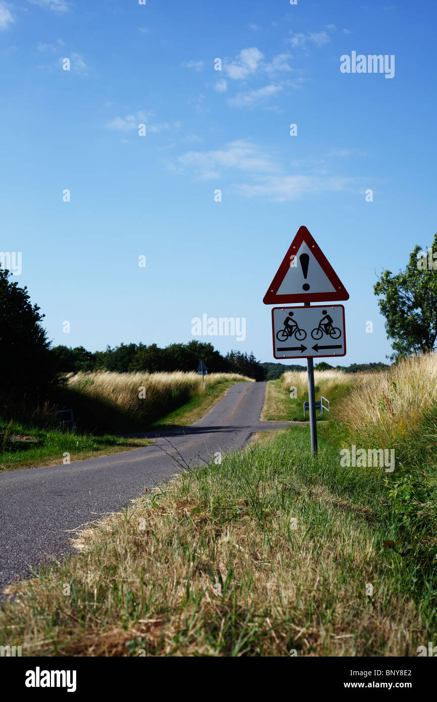 Cycle path crossing (Bornholm Stock Photo - Alamy