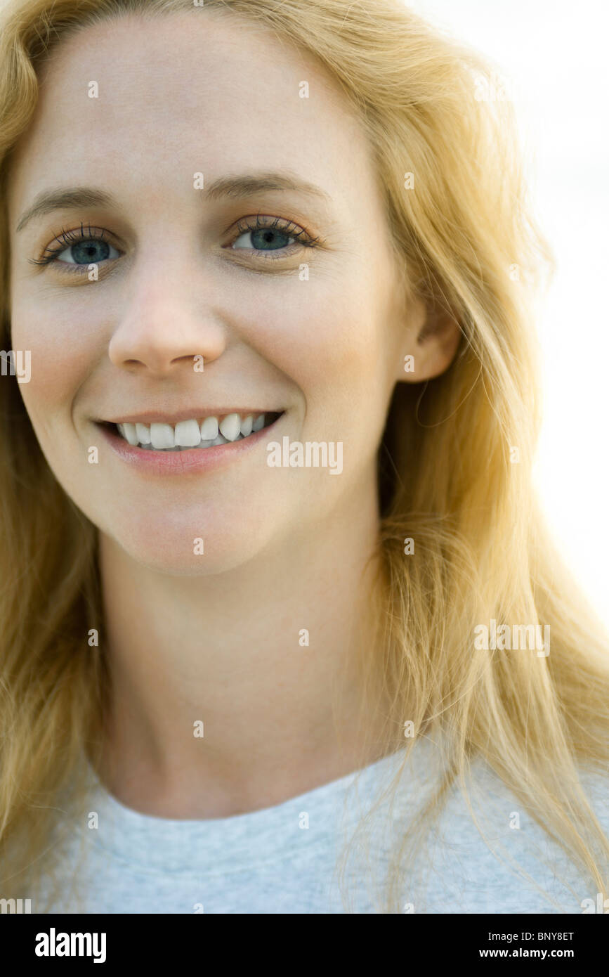 Woman smiling, portrait Stock Photo - Alamy