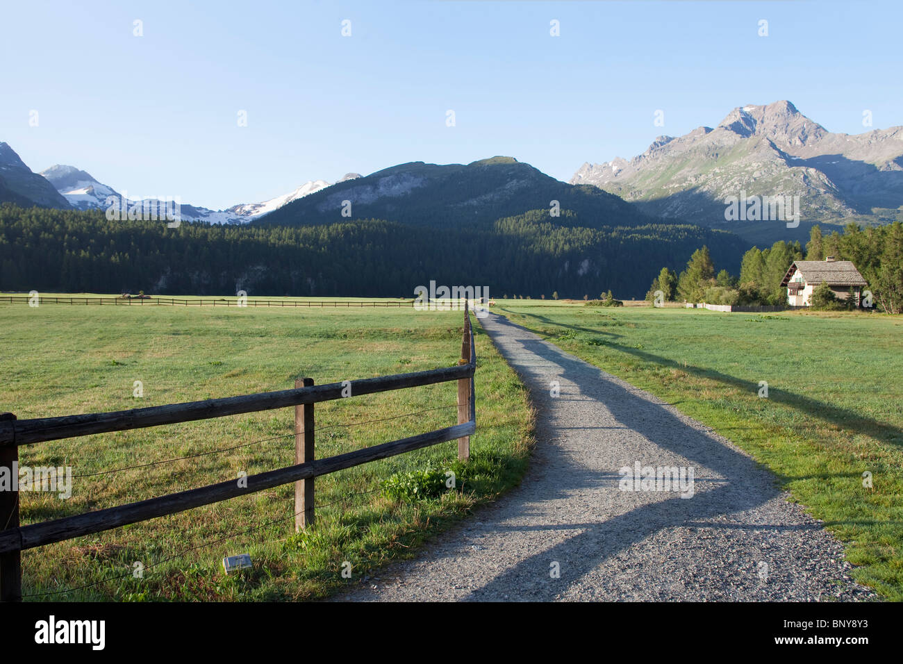 Path through mountain valley Stock Photo - Alamy