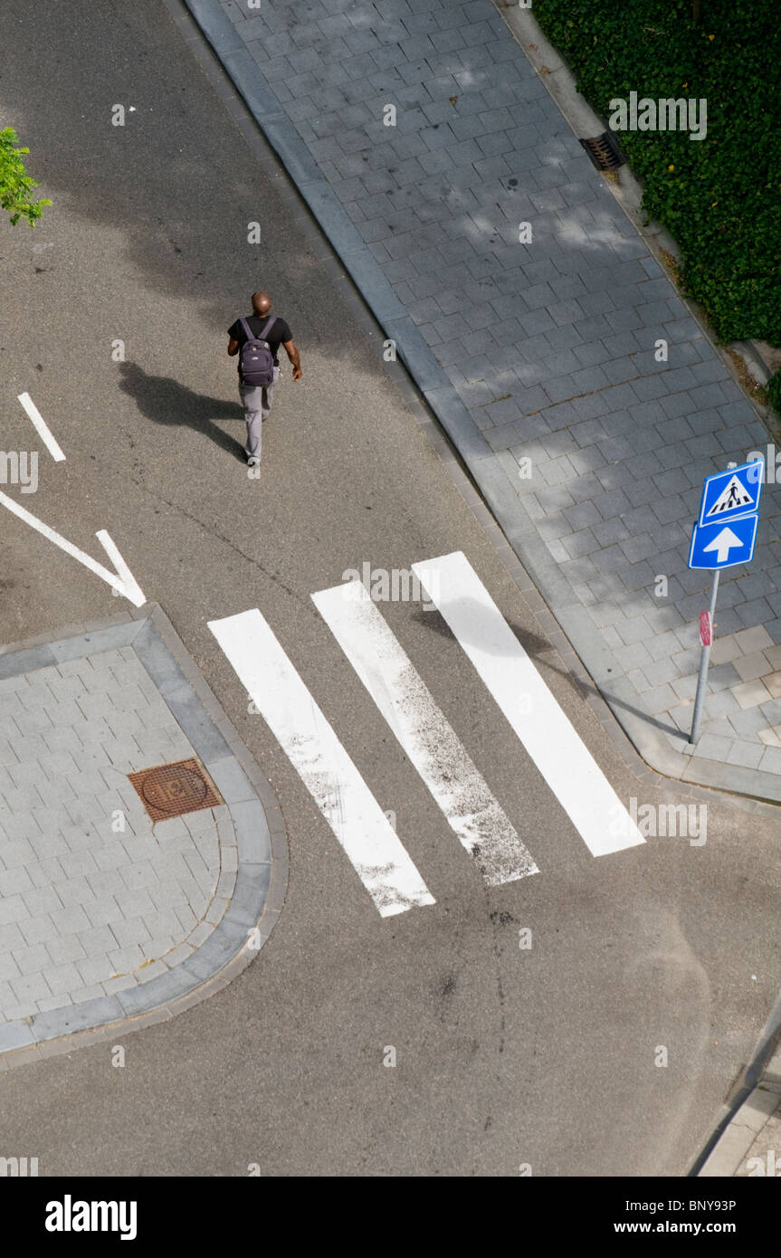 Man walking aerial street hi-res stock photography and images - Alamy