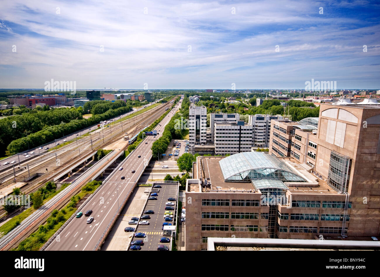 An aerial view of the Amsterdam Zuid area of the Dutch capital city ...