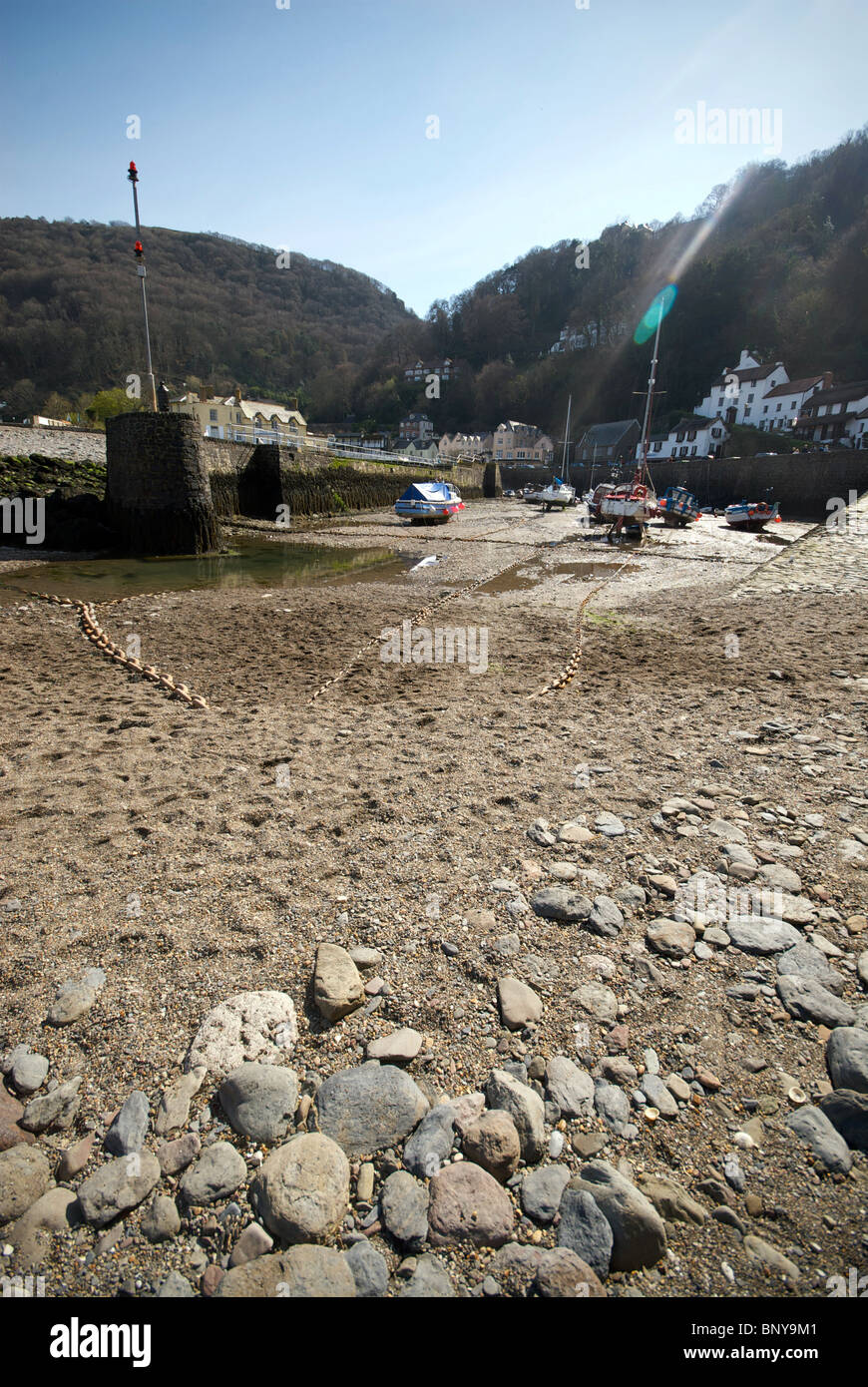 Lynmouth Devon UK Harbor Harbour Beach Pebbles Stock Photo - Alamy