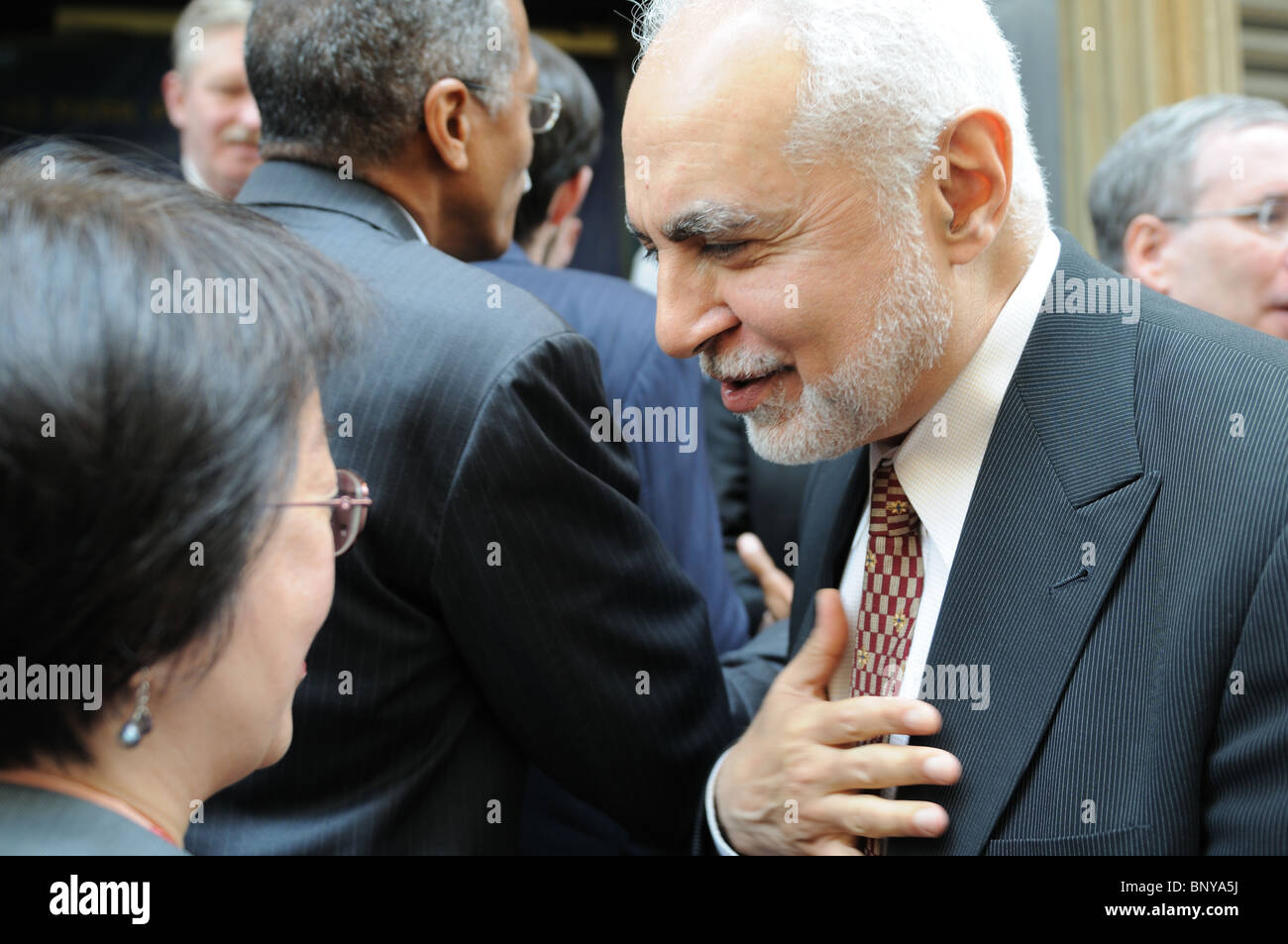 Imam Feisal Abdul Rauf at a press conference in front of 45-47 Park ...