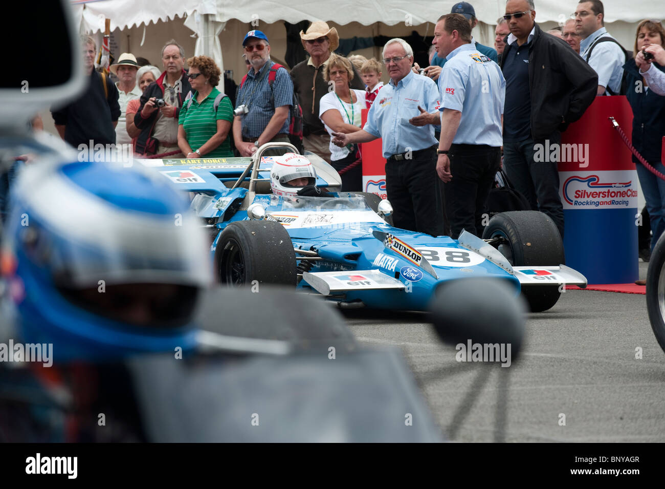 Matra MS80 formula one car in paddock, 2010 Silverstone Classic Stock ...