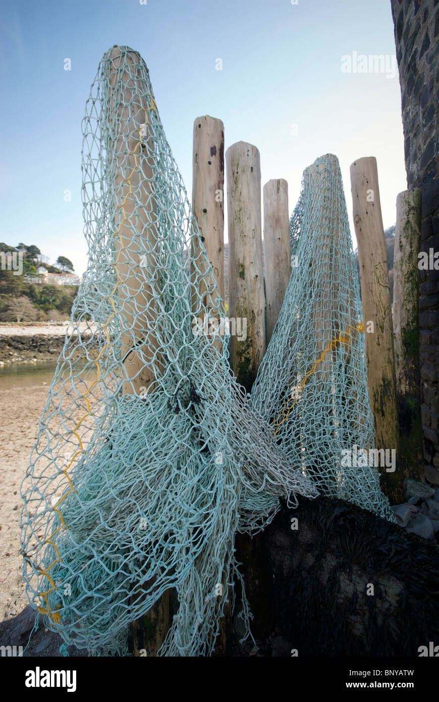 Lynmouth Devon UK Harbor Harbour Fishing Net Stock Photo - Alamy