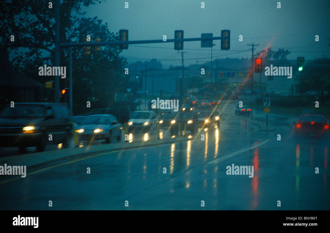 Traffic lights at intersection Stock Photo - Alamy