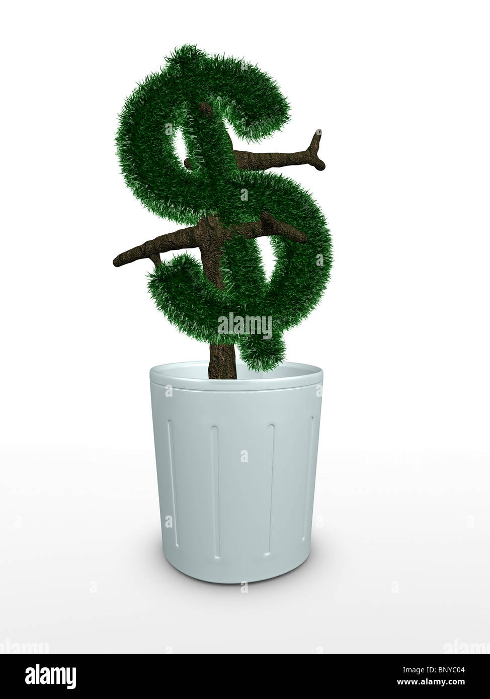 3d image, conceptual bonsai, dollar symbol Stock Photo - Alamy