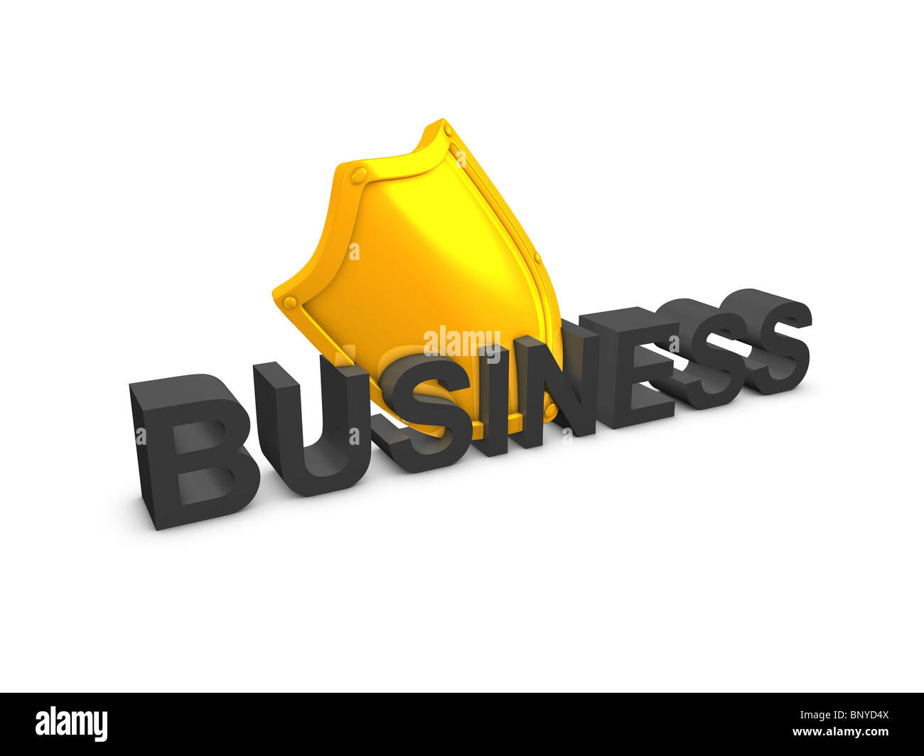 3d image, Shield, business protection, over white background Stock ...