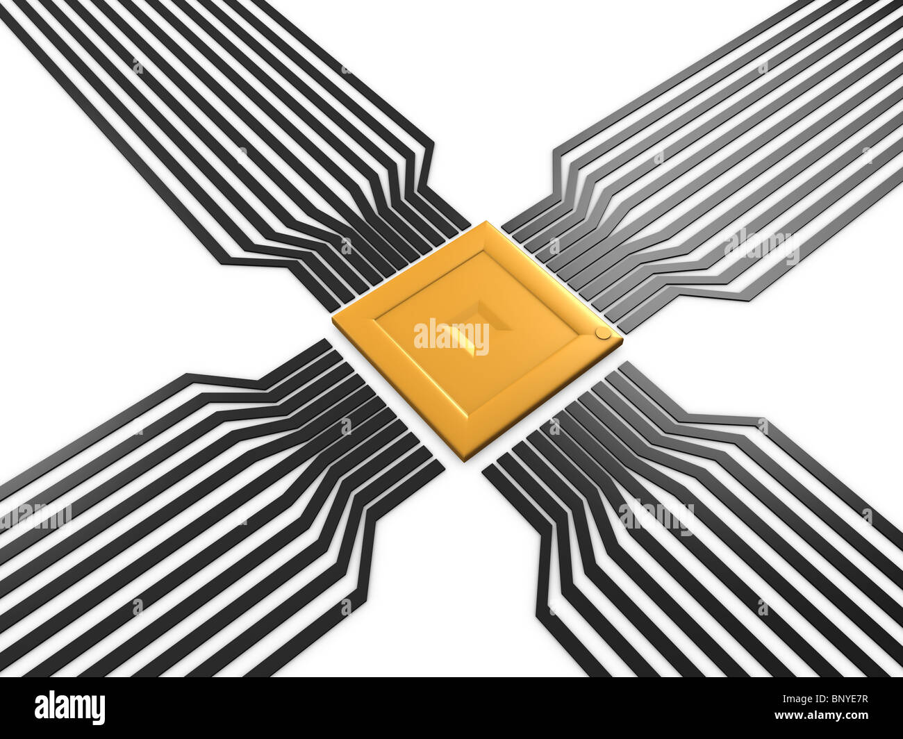 3d image, bus connected chip Stock Photo - Alamy