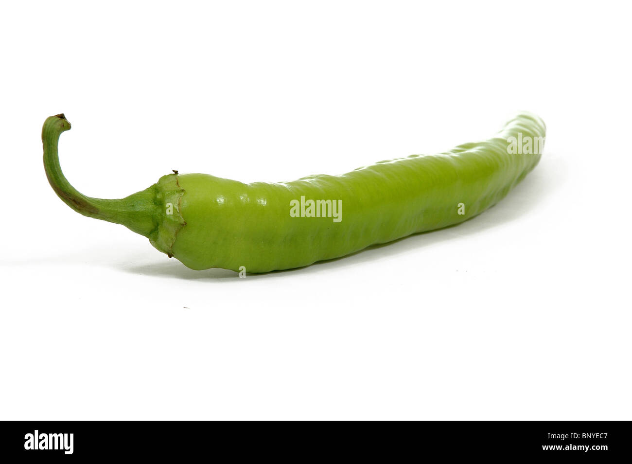 green chilli pepper fruit, isolated on a white background Stock Photo ...