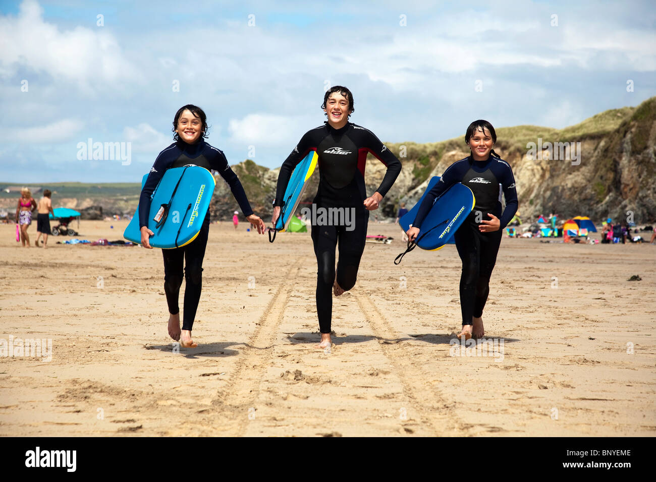 Beach Boys on Gwithian beach Stock Photo - Alamy
