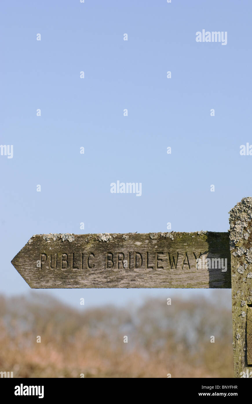 Blue public bridleway sign hi-res stock photography and images - Alamy