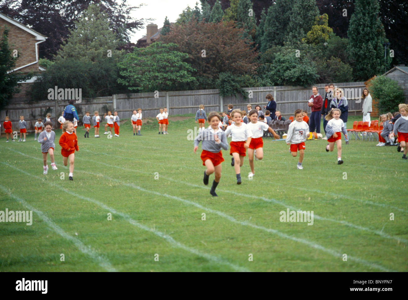 Primary School Sportsday Running Race Stock Photo - Alamy