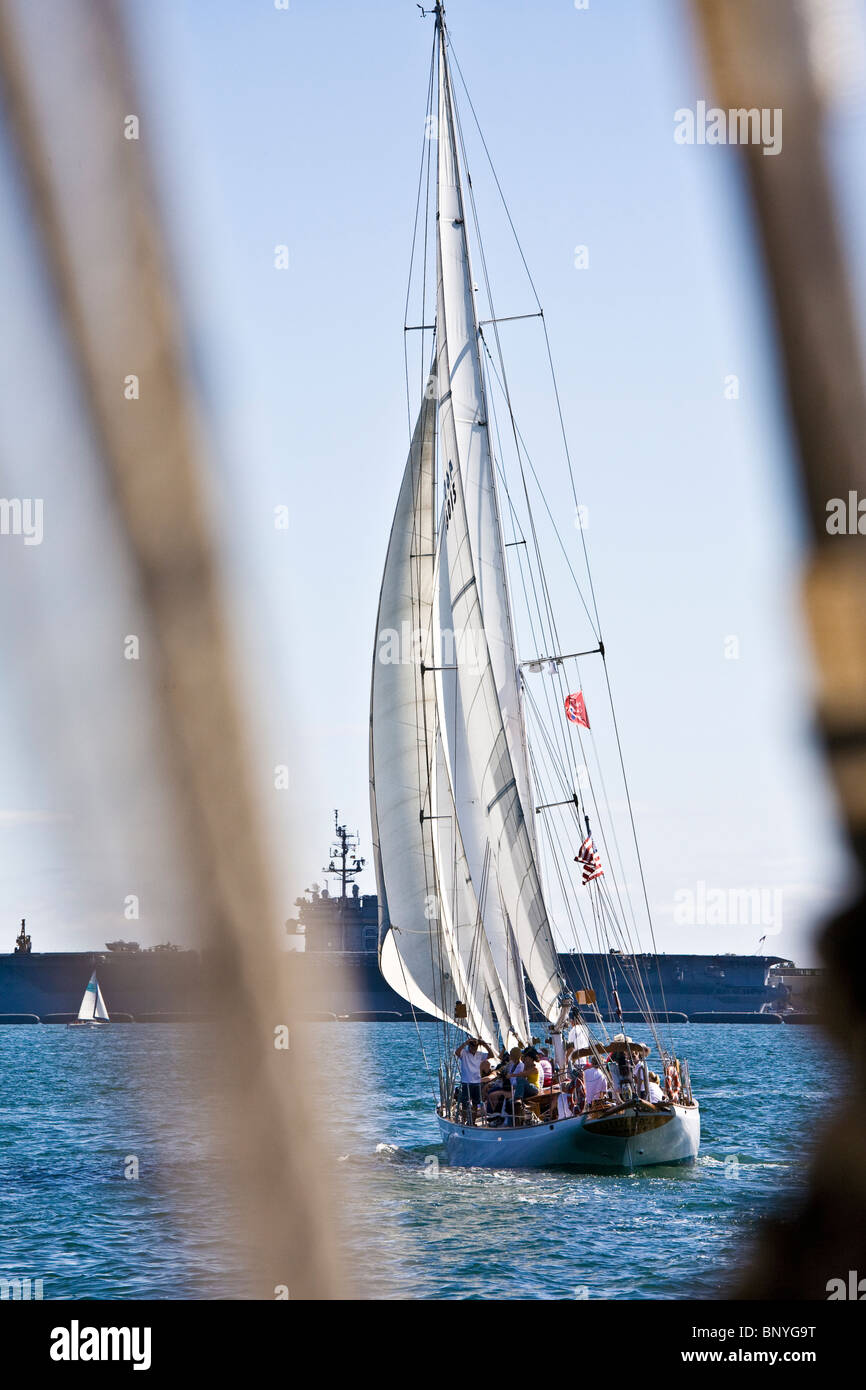 Tall ship Curlew on San Diego Bay for the Festival of Sail Stock Photo ...