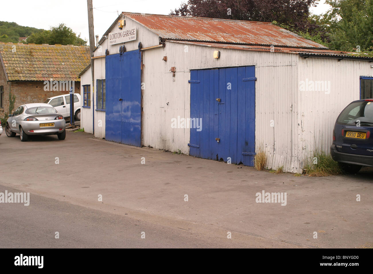 Small rural garage Stock Photo - Alamy