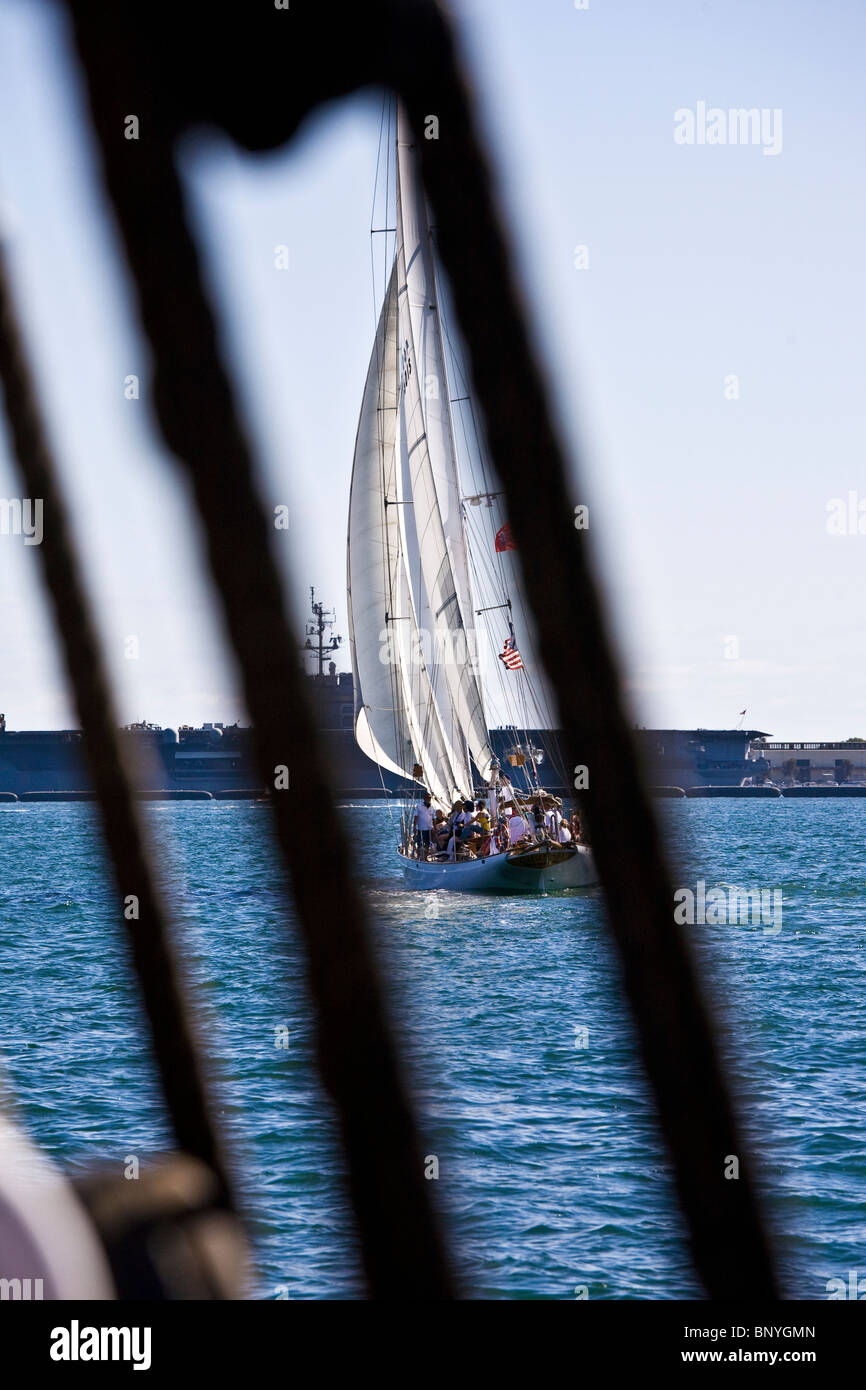 Tall ship Curlew on San Diego Bay for the Festival of Sail Stock Photo ...