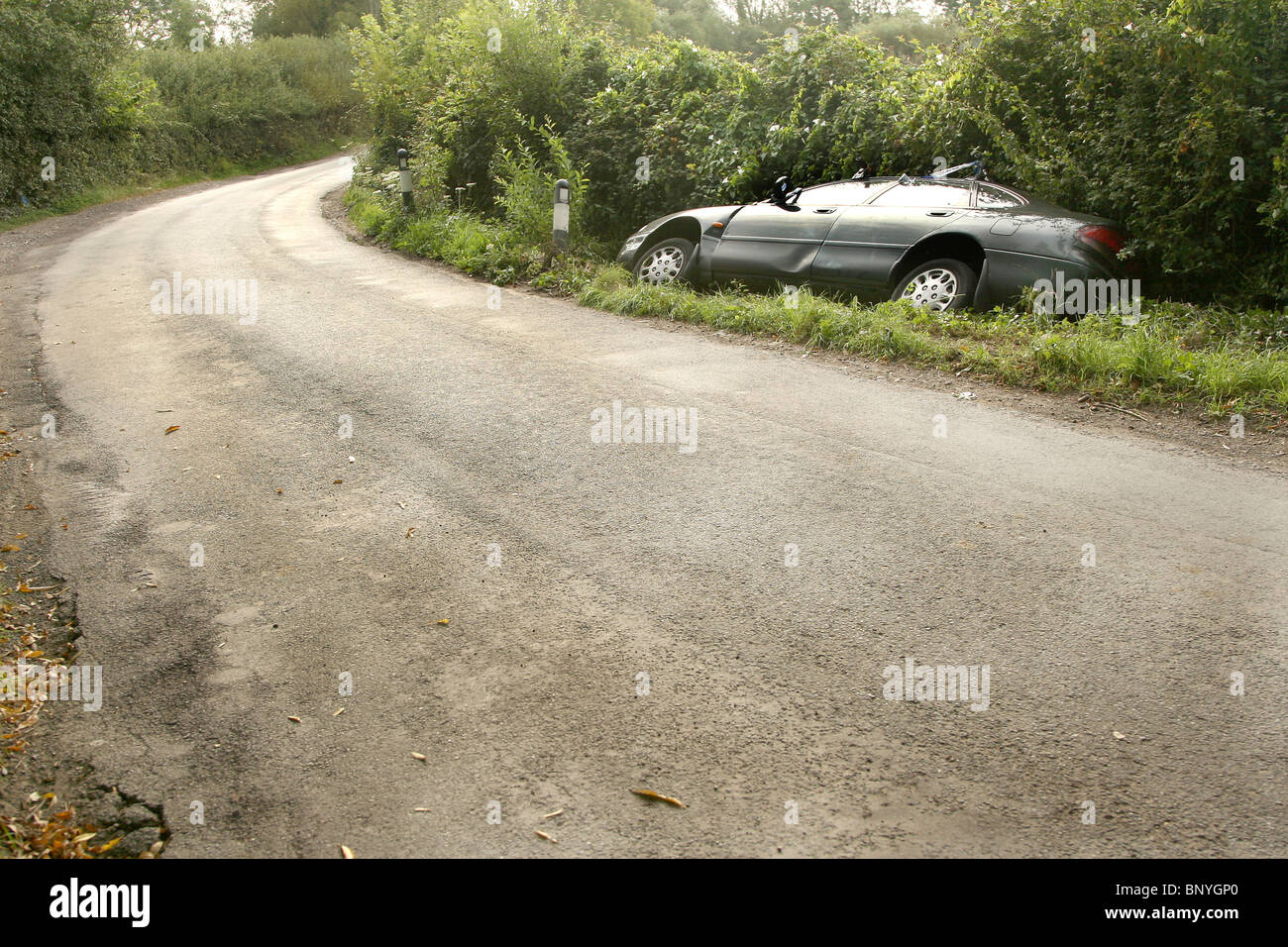 Car In Ditch Car Crashed High Resolution Stock Photography and Images ...