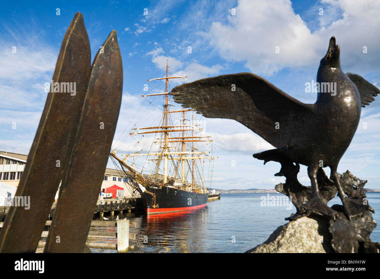 Sullivan's Cove with the James Craig moored in the background. Hobart ...