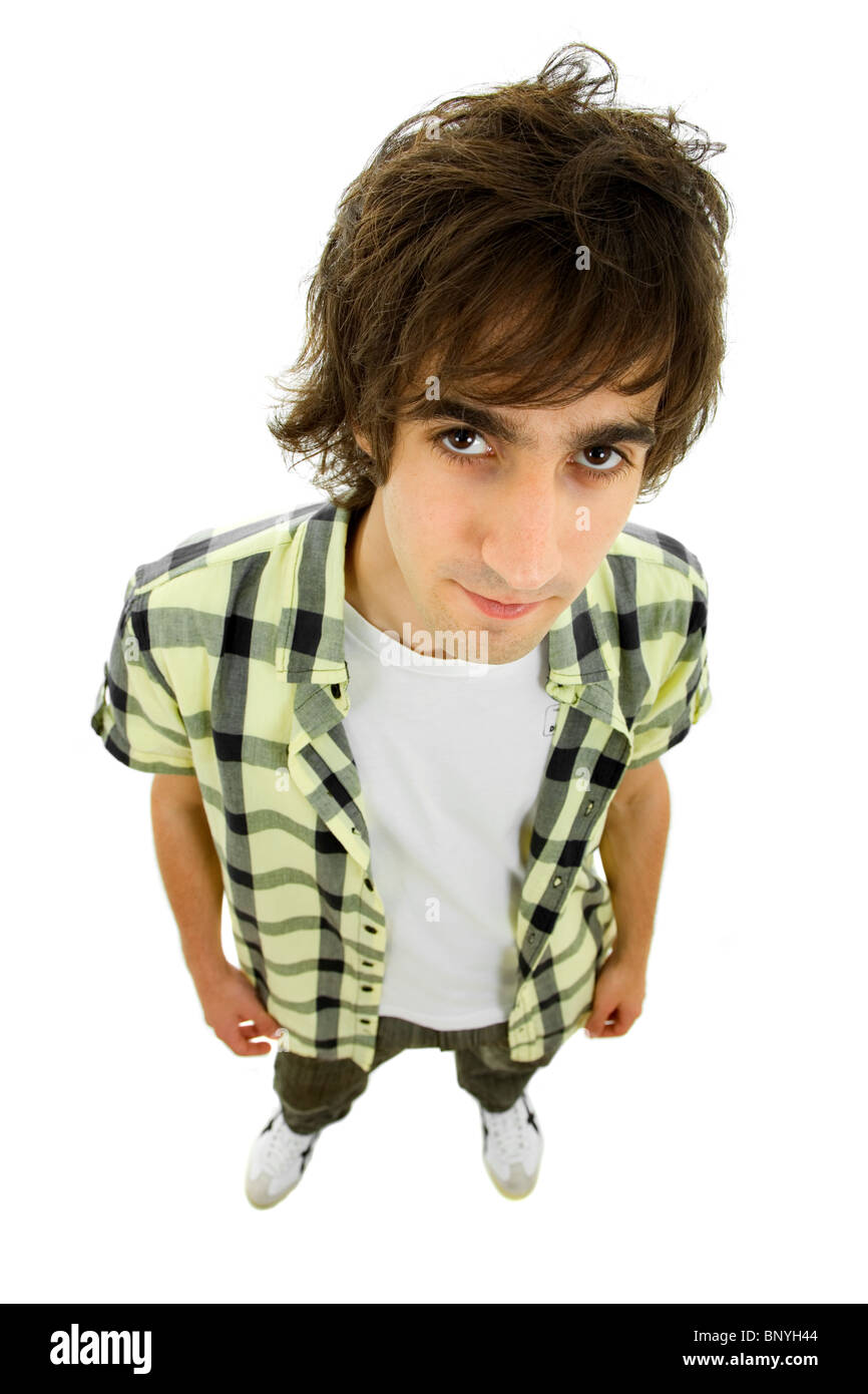 young casual man full body in a white background Stock Photo - Alamy