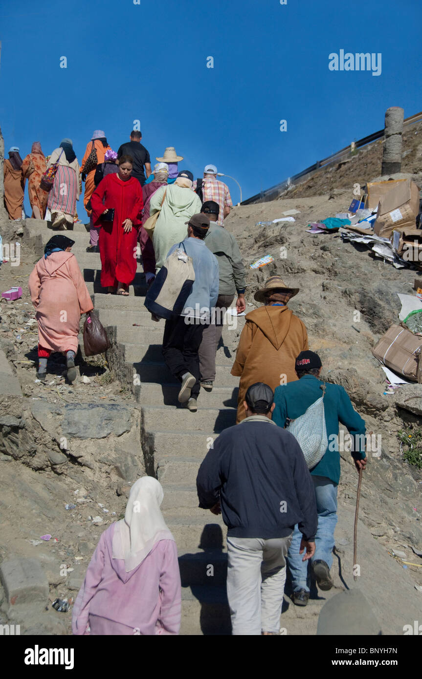 North Africa, Spanish Morocco, Ceuta. Border crossing between Spanish ...