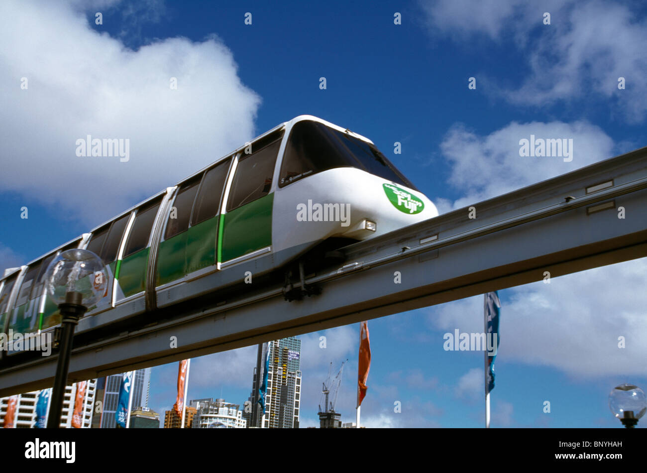Sydney NSW Australia Monorail Train on Track Stock Photo - Alamy