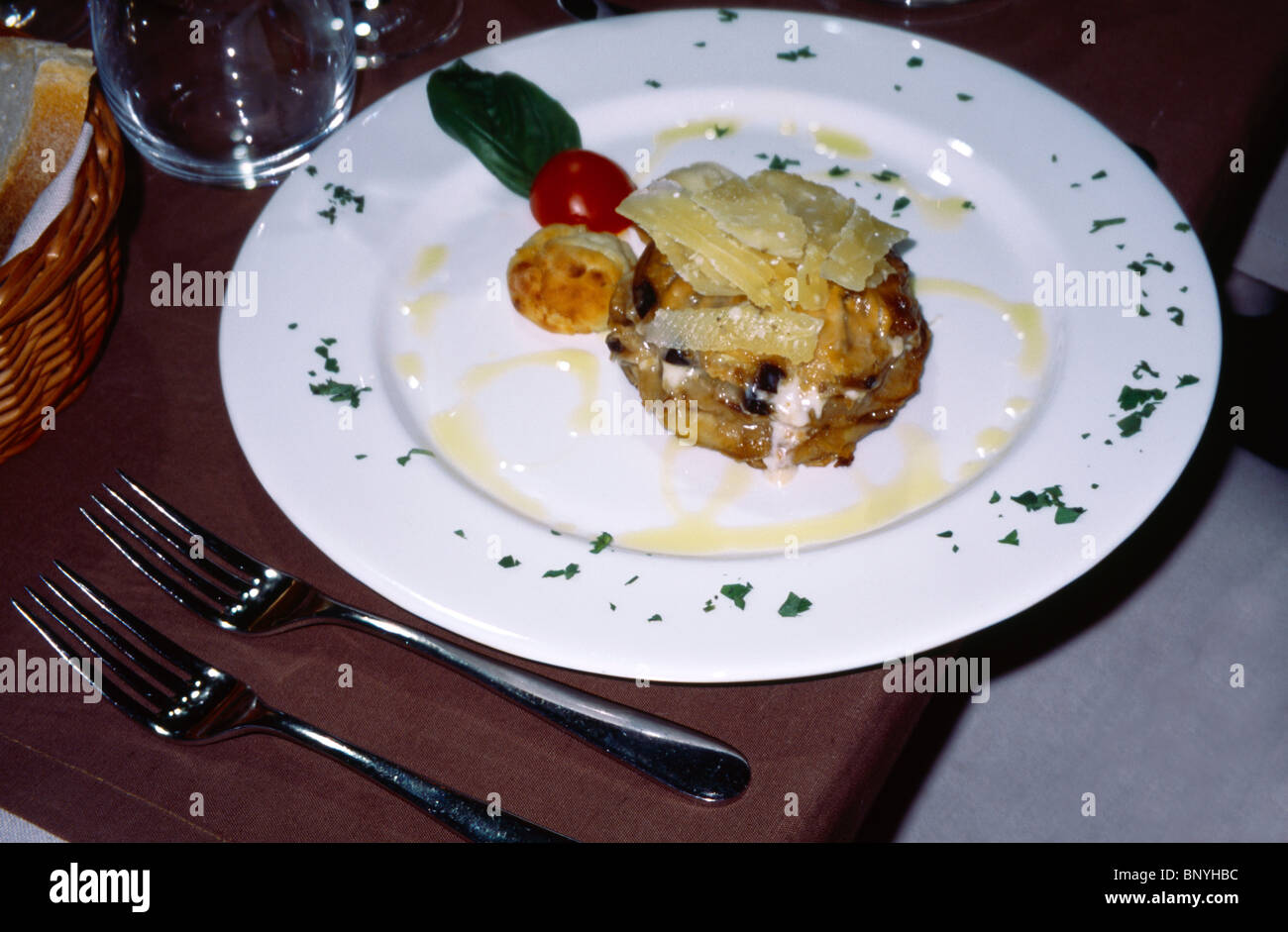Rome Italy Dish Topped with Parmesan Stock Photo - Alamy