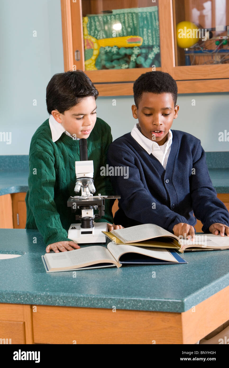 Diverse students lab microscope school hi-res stock photography and ...