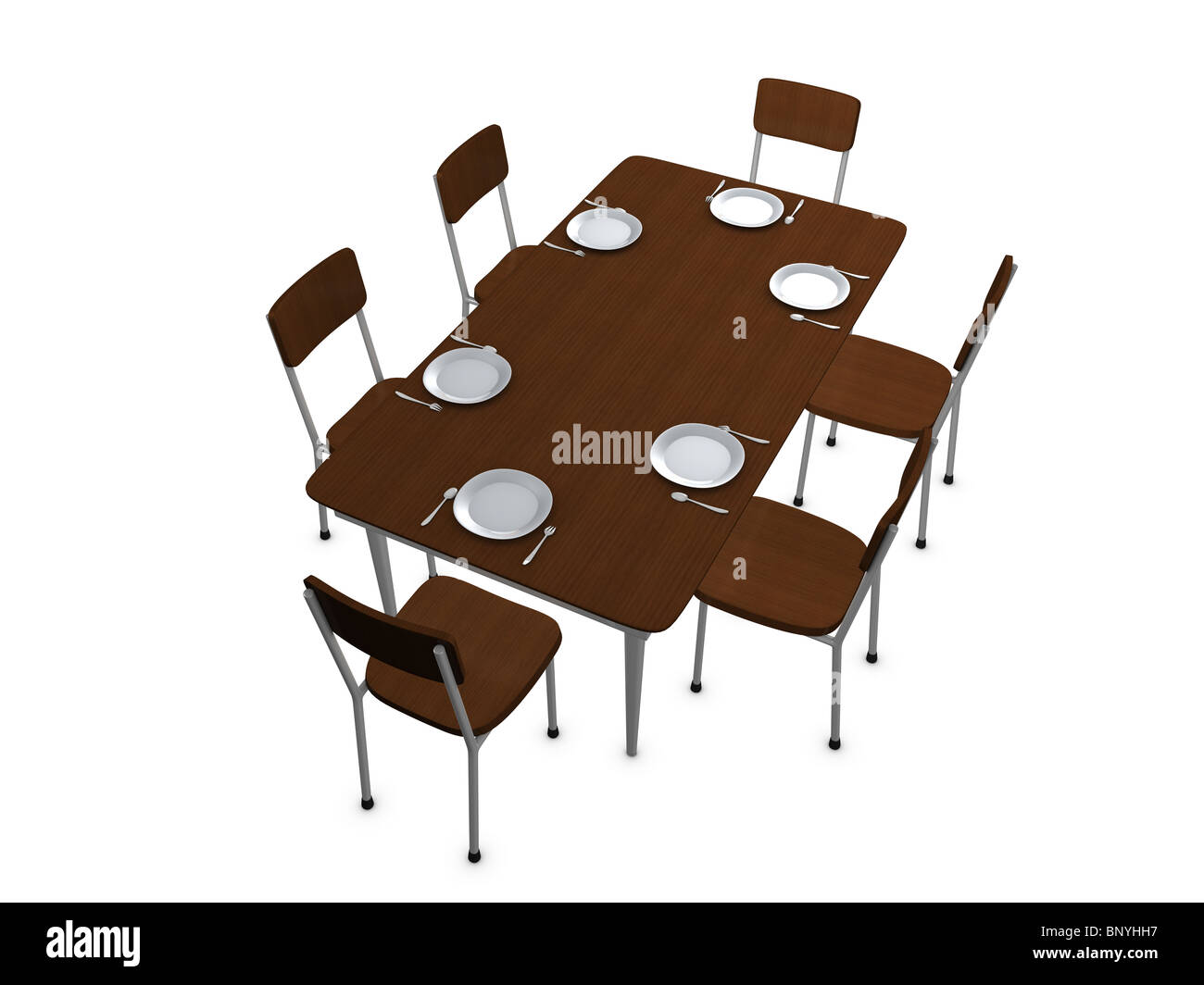 3d image, conceptual dining table Stock Photo - Alamy