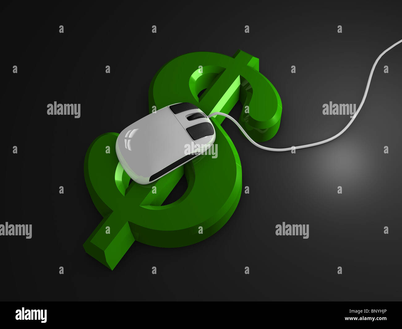 conceptual electronic banking, computer mouse over money symbol Stock ...