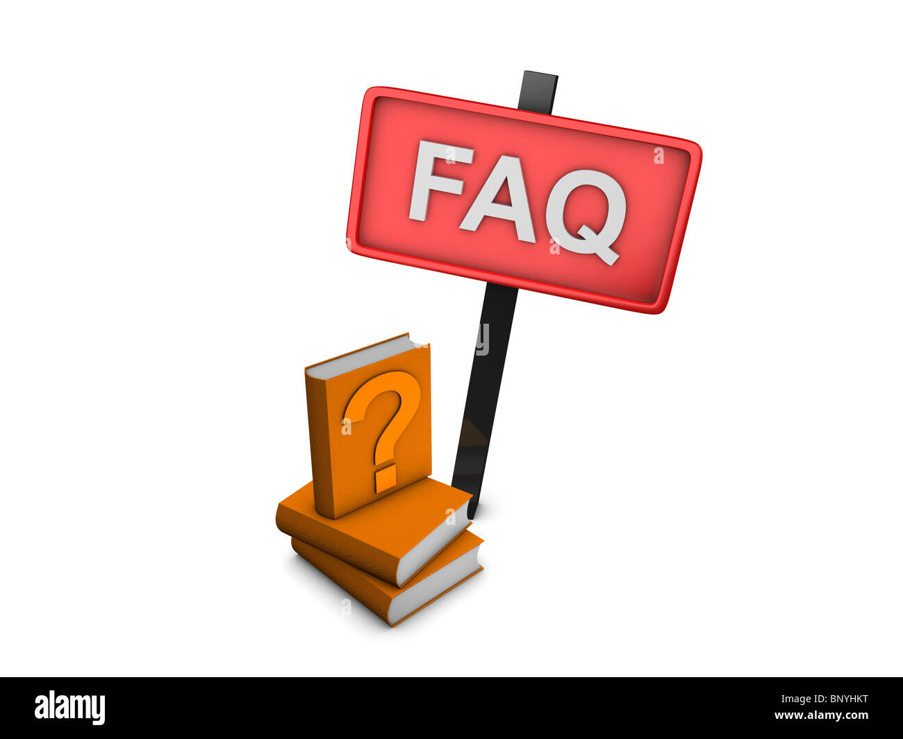 3d image, frequently asked questions, over white background Stock Photo ...
