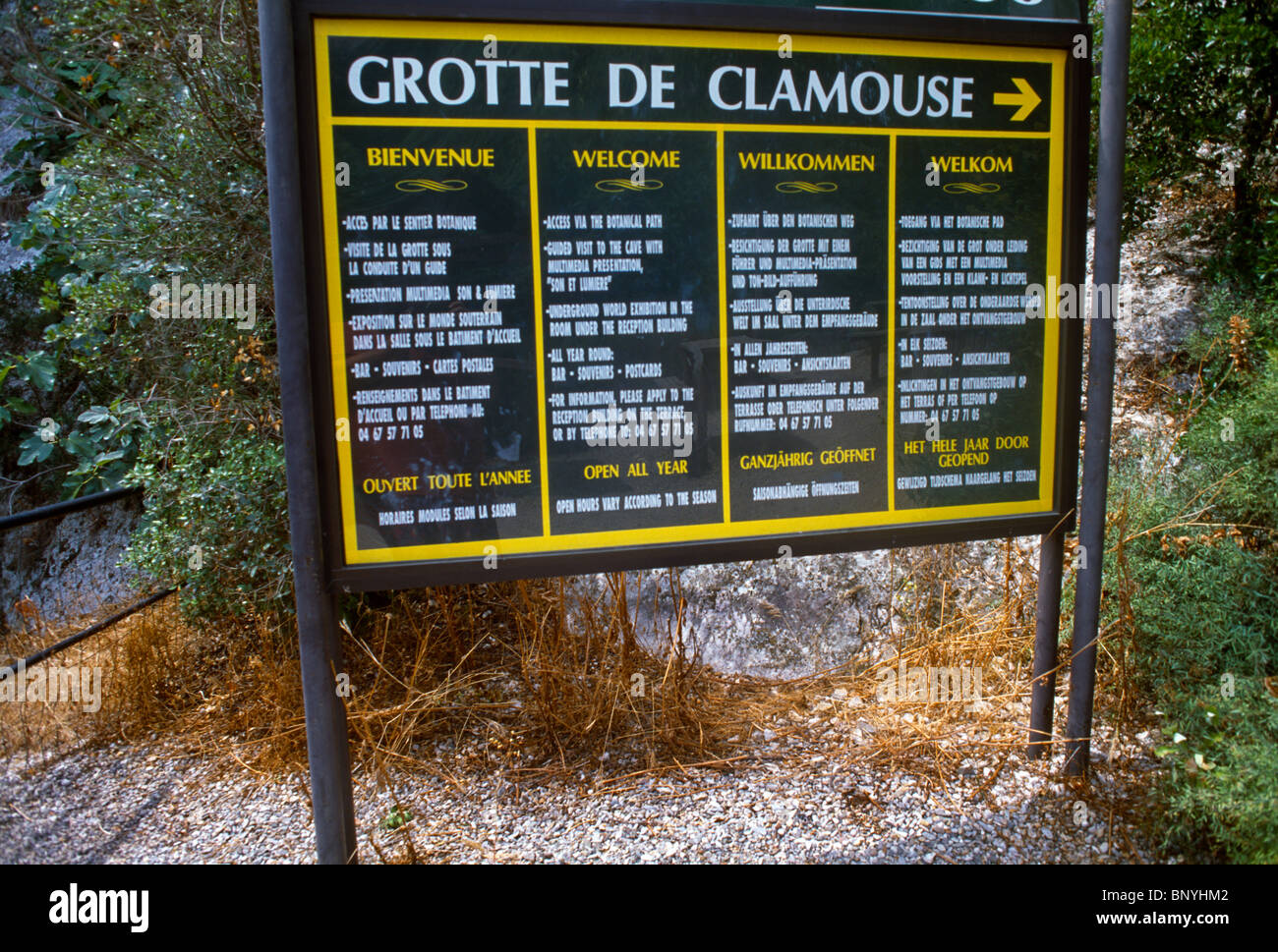 Gorges De L'Herault France Grotte De Clamouse Sign Stock Photo - Alamy