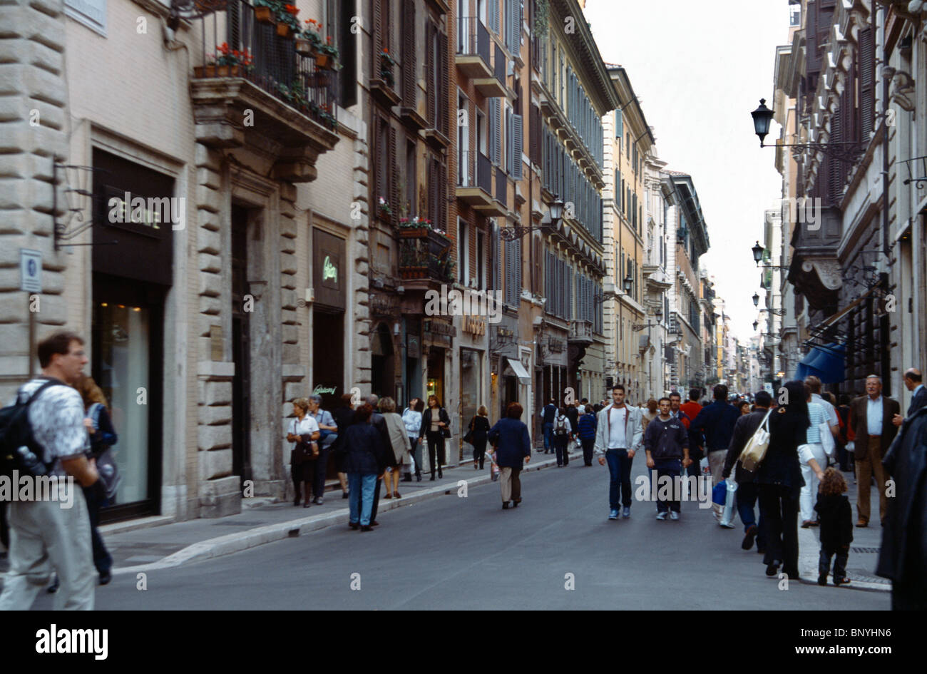 Rome Italy Street Scene People Shopping Designer Shops Stock Photo - Alamy
